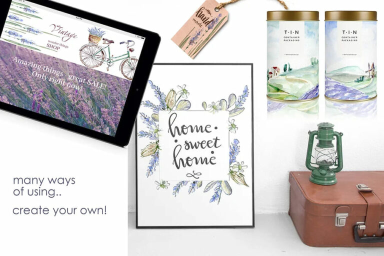 Lavender Watercolor Clipart Set – MasterBundles