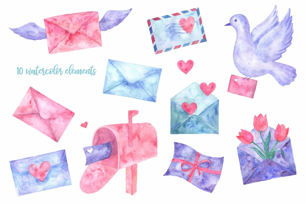 Love Letters Watercolor Set – MasterBundles