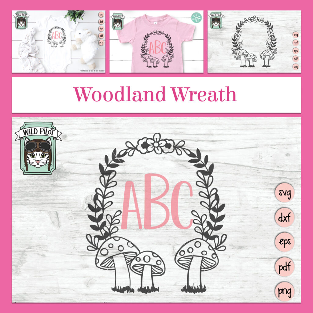 Mushroom SVG File, Woodland Wreath SVG, Monogram Frame SVG – MasterBundles