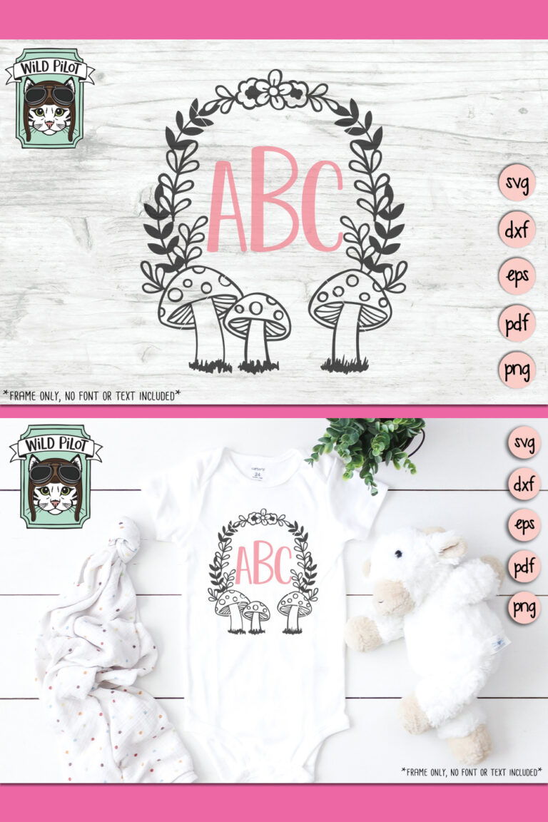 Mushroom SVG File, Woodland Wreath SVG, Monogram Frame SVG – MasterBundles