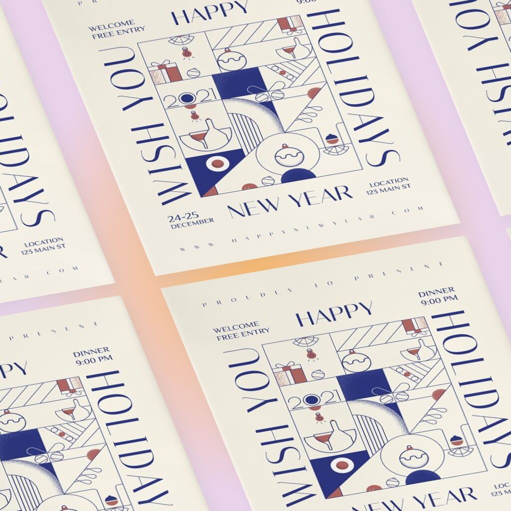 New Year Illustrated Flyer – MasterBundles