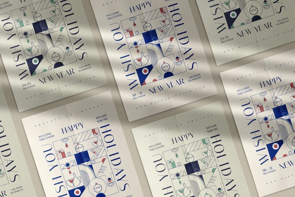 New Year Illustrated Flyer – MasterBundles
