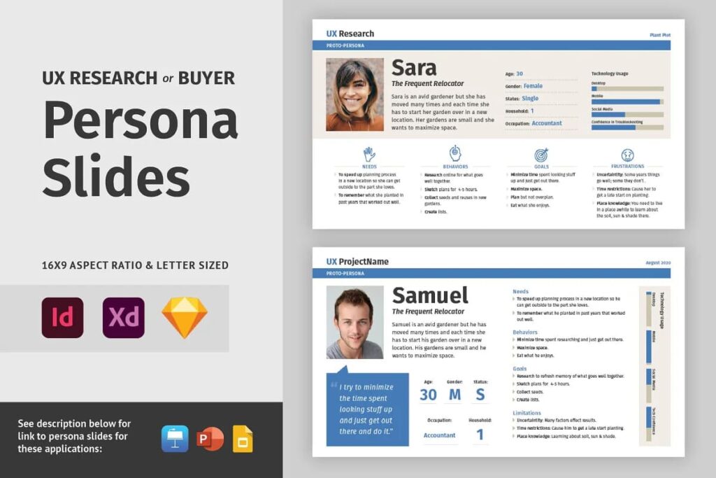 Persona Slides for User Research – MasterBundles
