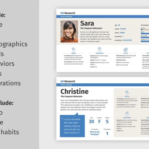 Persona Slides for User Research | Master Bundles