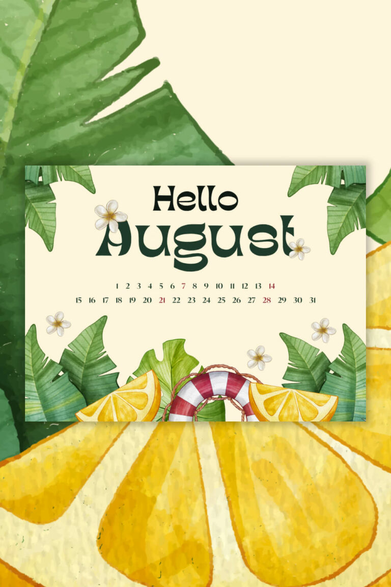 Free Printable August Calendar – MasterBundles