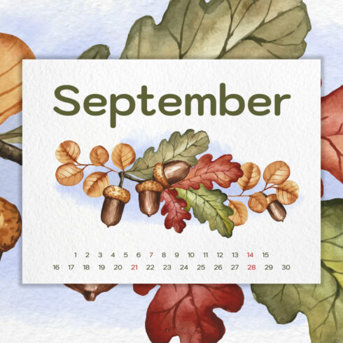 Free Editable Oak September Printable Calendar | Master Bundles