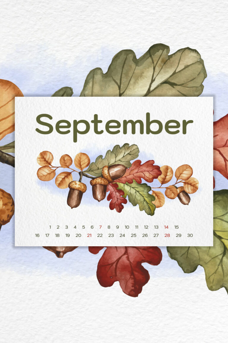 Free Editable Oak September Printable Calendar – MasterBundles