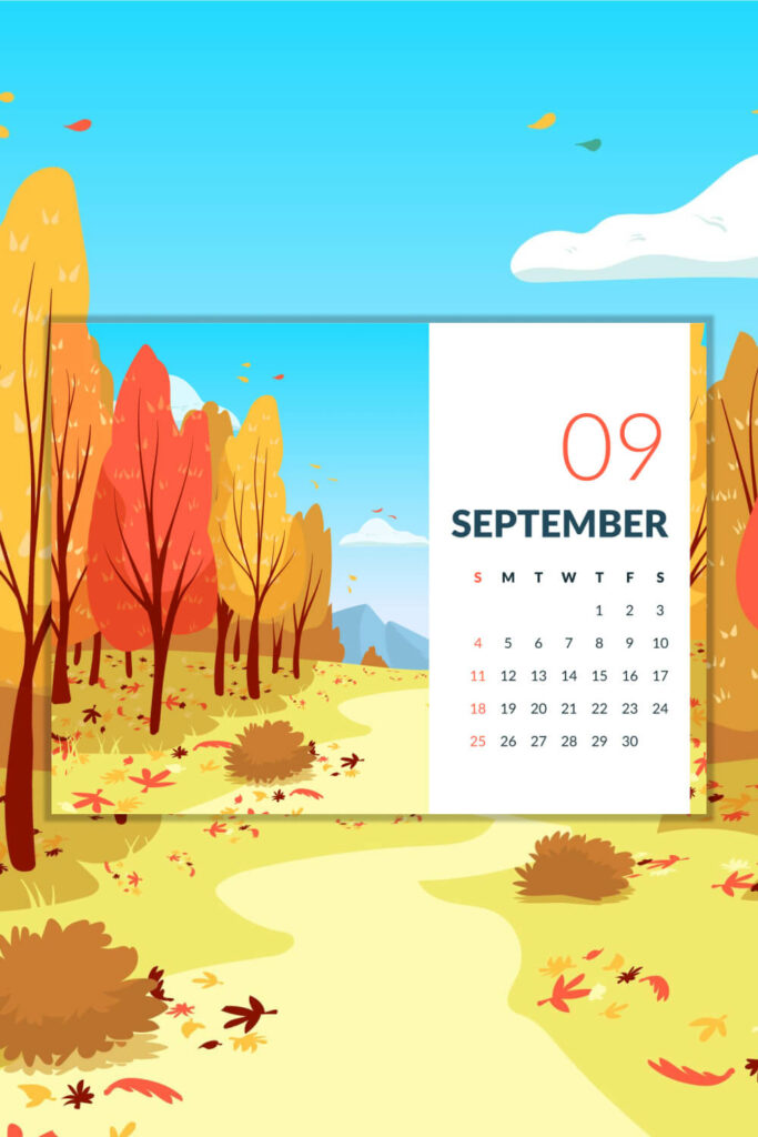 Free Editable Blue Sky September Printable Calendar – MasterBundles