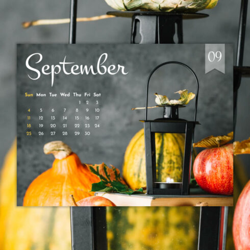 Free Printable Pumpkin September Editable Calendar | Master Bundles