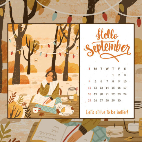 Free Printable Fall Vibe September Editable Calendar | Master Bundles
