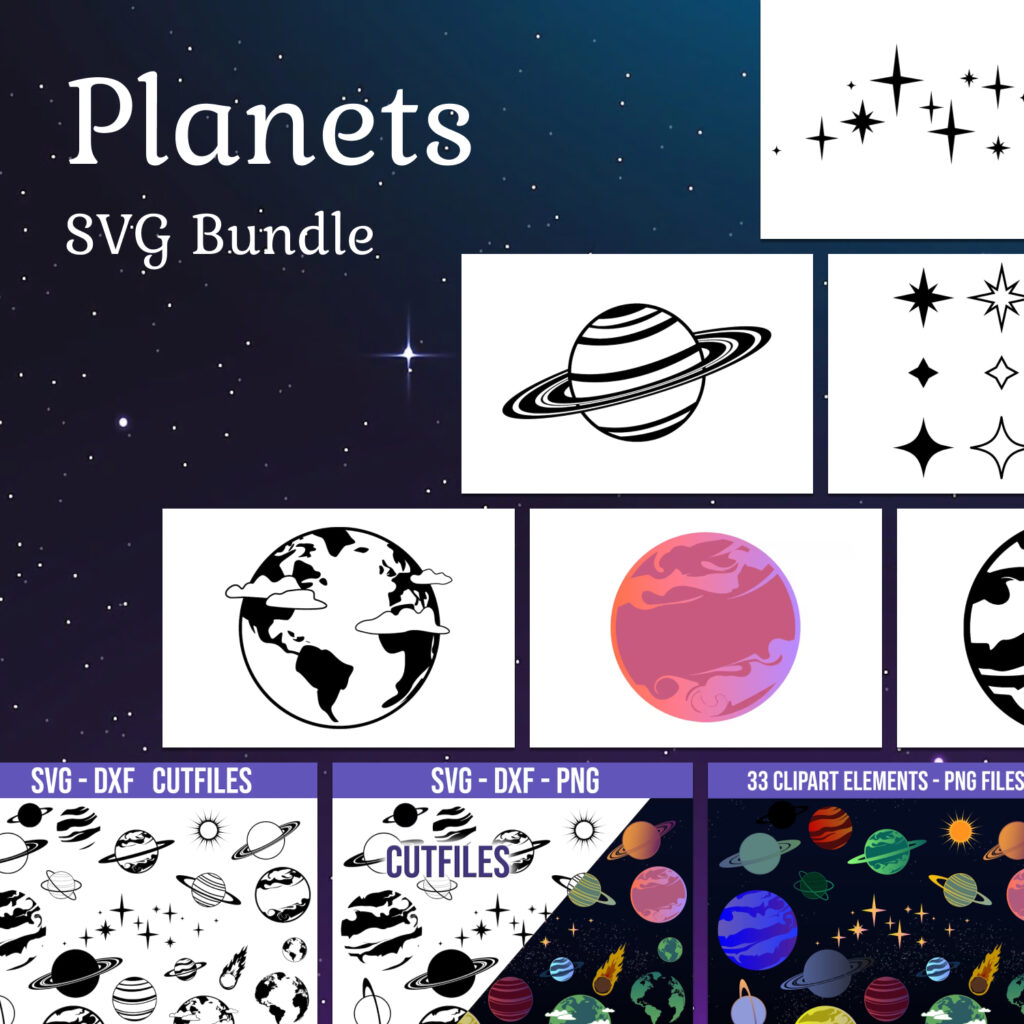 Space SVG Bundle, Planet Clipart for Digital Download – MasterBundles