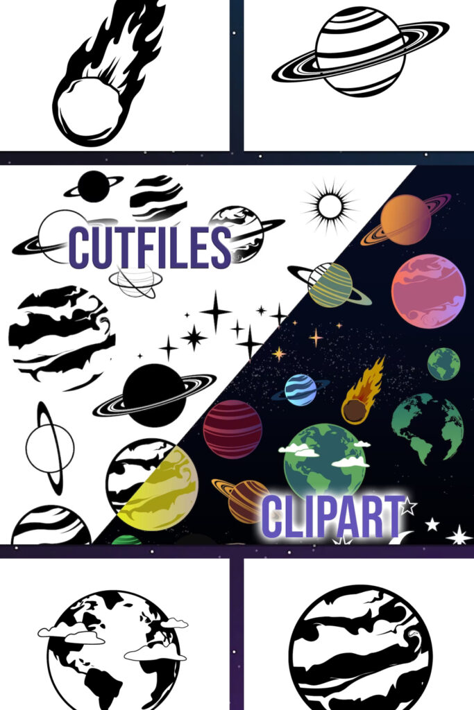 Space SVG Bundle, Planet Clipart for Digital Download – MasterBundles