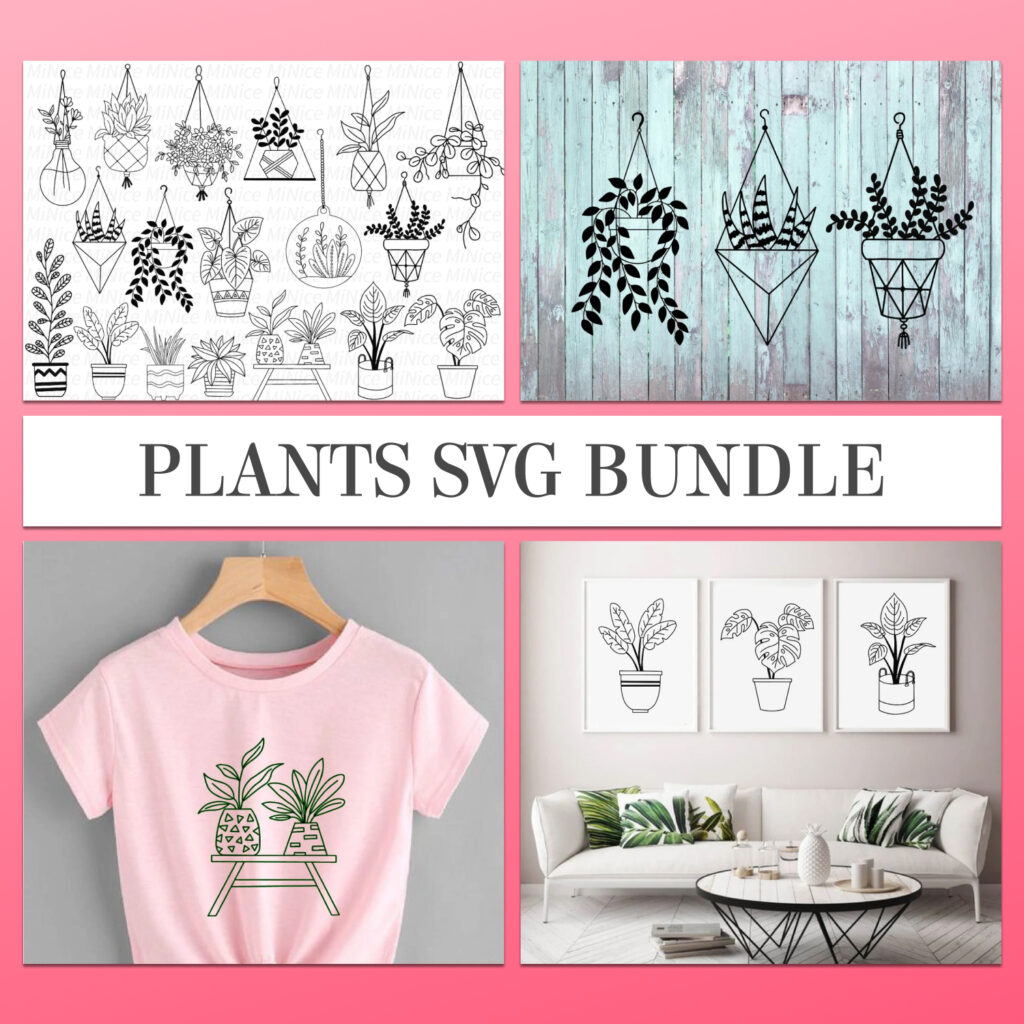 Plants SVG Bundle, Hanging Plant Svg , Gardening Silhouette – MasterBundles