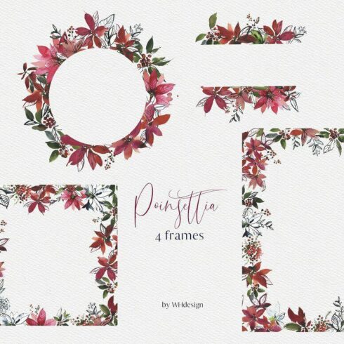 Christmas Poinsettia Clipart | Master Bundles