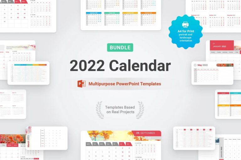 Powerpoint Calendar Templates – MasterBundles