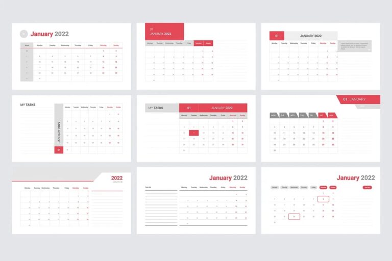 Powerpoint Calendar Templates – MasterBundles
