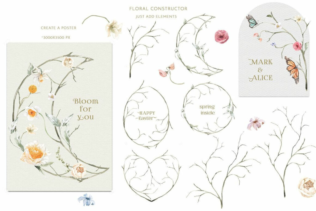 -20% Bloom Floral Watercolor Bundle – MasterBundles