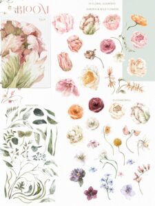 -20% Bloom Floral Watercolor Bundle – MasterBundles