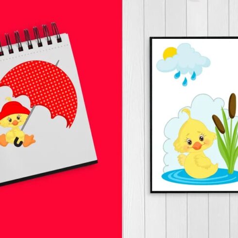 Rainy Day Ducks Clipart Pack | Master Bundles