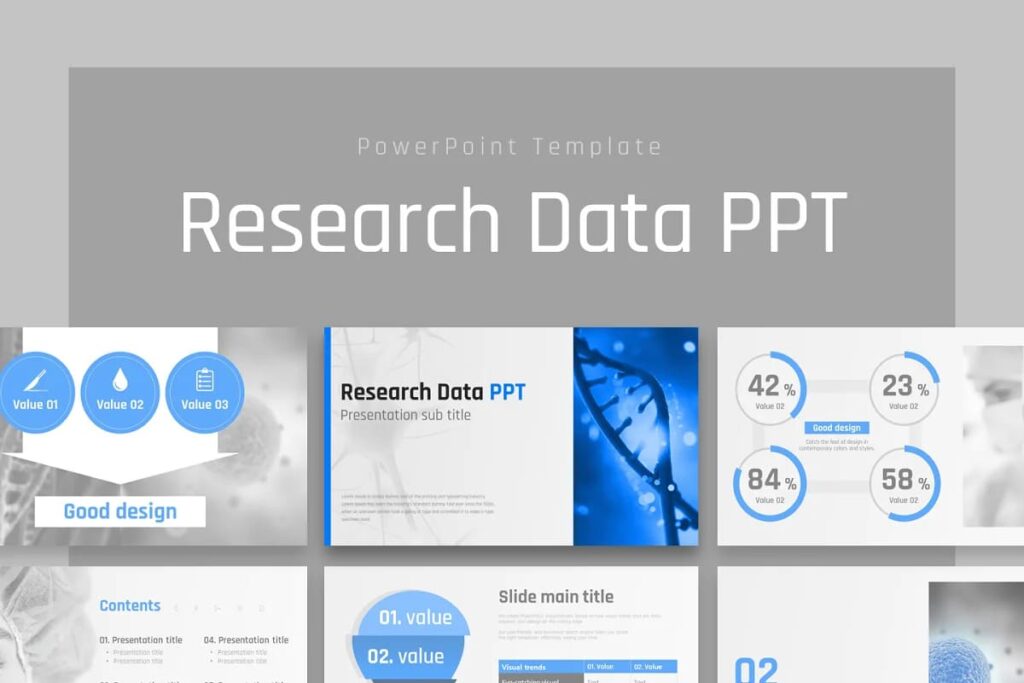 Research Data PPT Template – MasterBundles