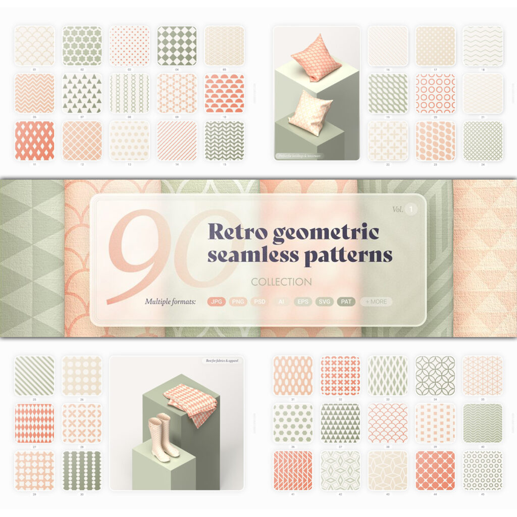 Bold Geometric Seamless Patterns Collection – MasterBundles