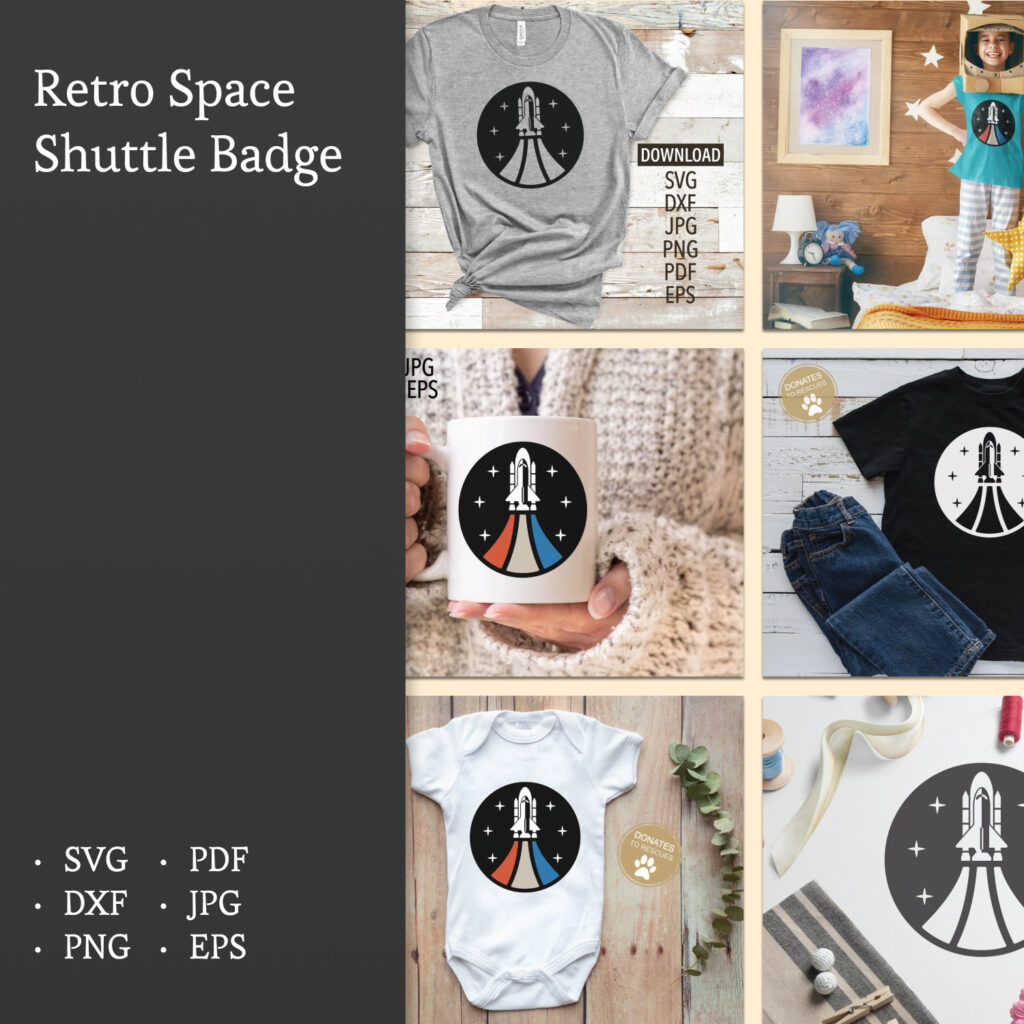 Retro Space Shuttle Icon SVG, Cricut, Silhouette – MasterBundles