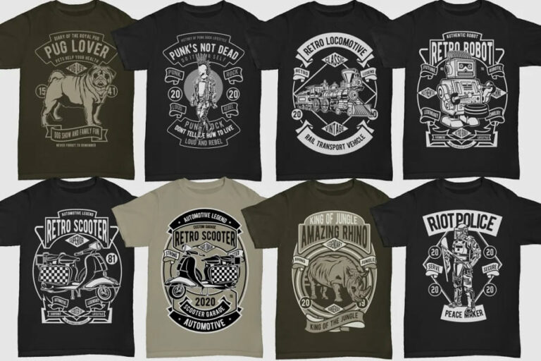 250 Retro T-shirt Designs Bundle #4 – MasterBundles