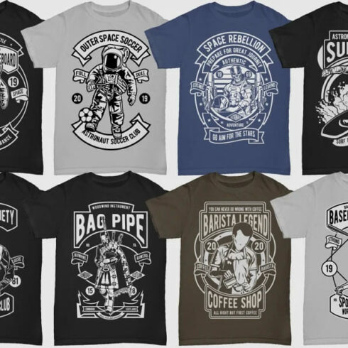 250 Retro T-shirt Designs Bundle #4 | Master Bundles