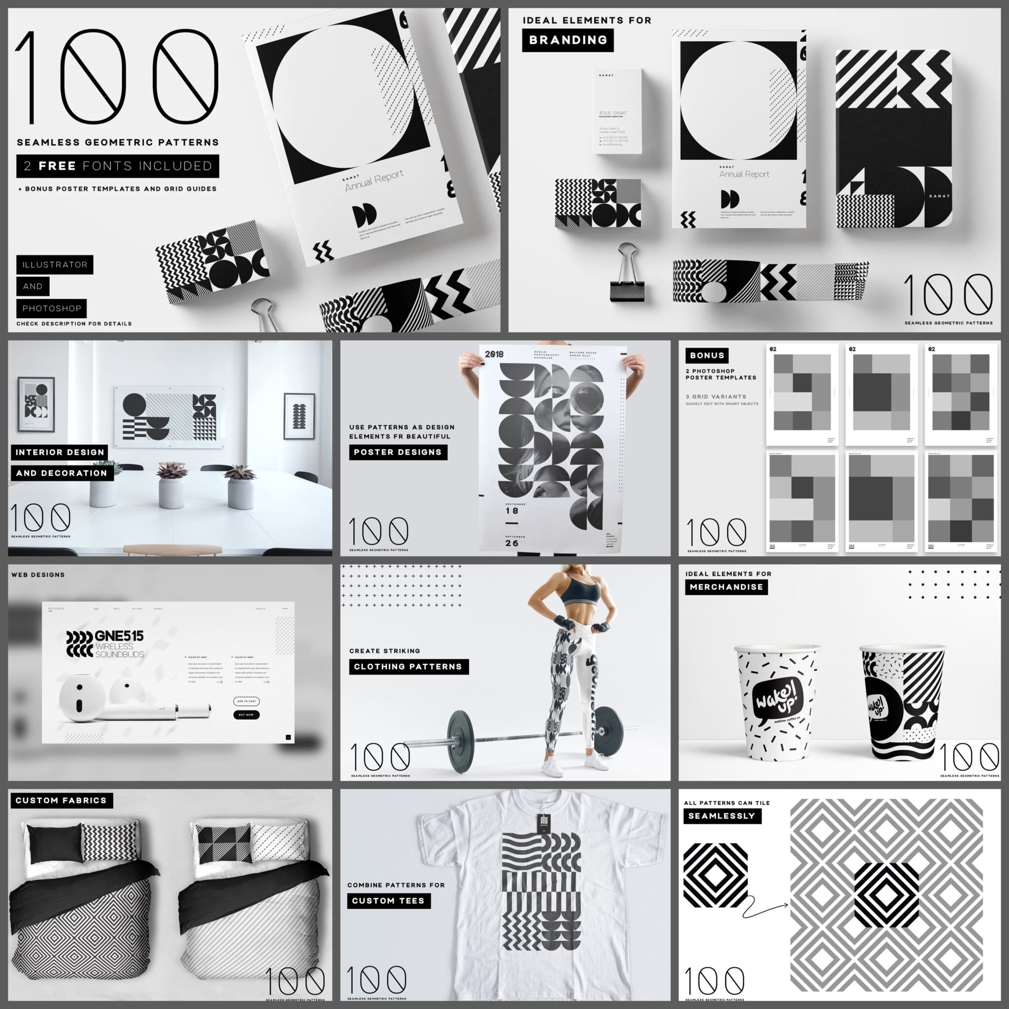 Seamless Geometric Patterns Bundle – MasterBundles