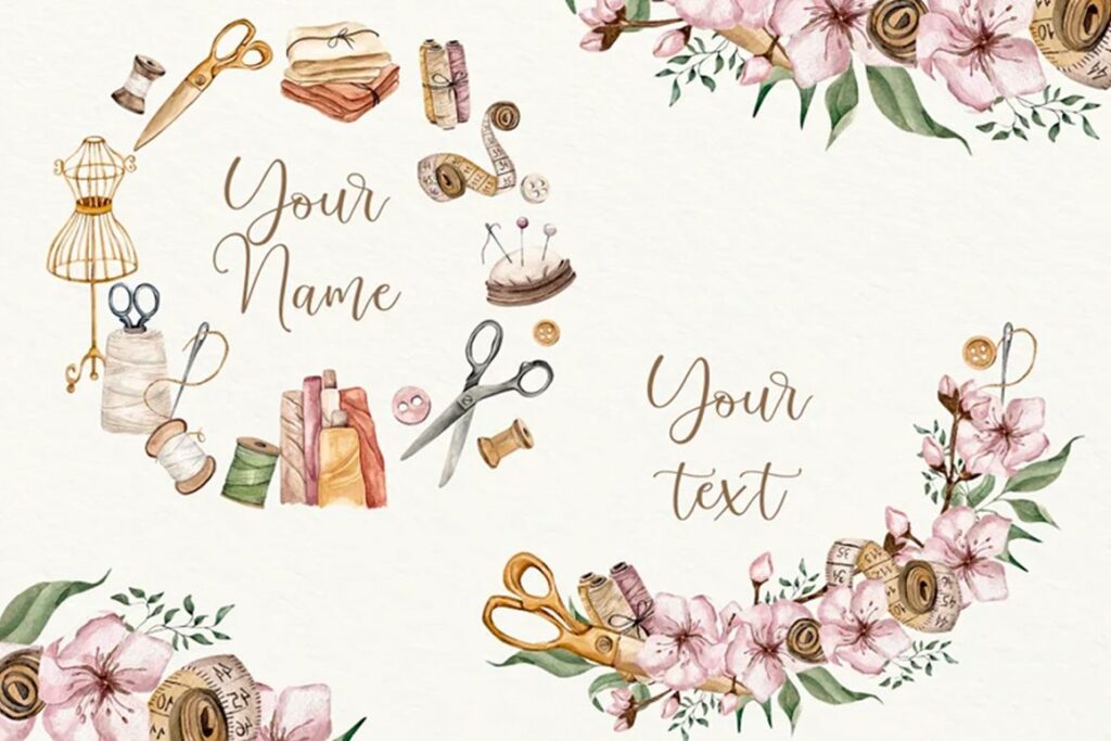 Watercolor Sewing Clipart – MasterBundles