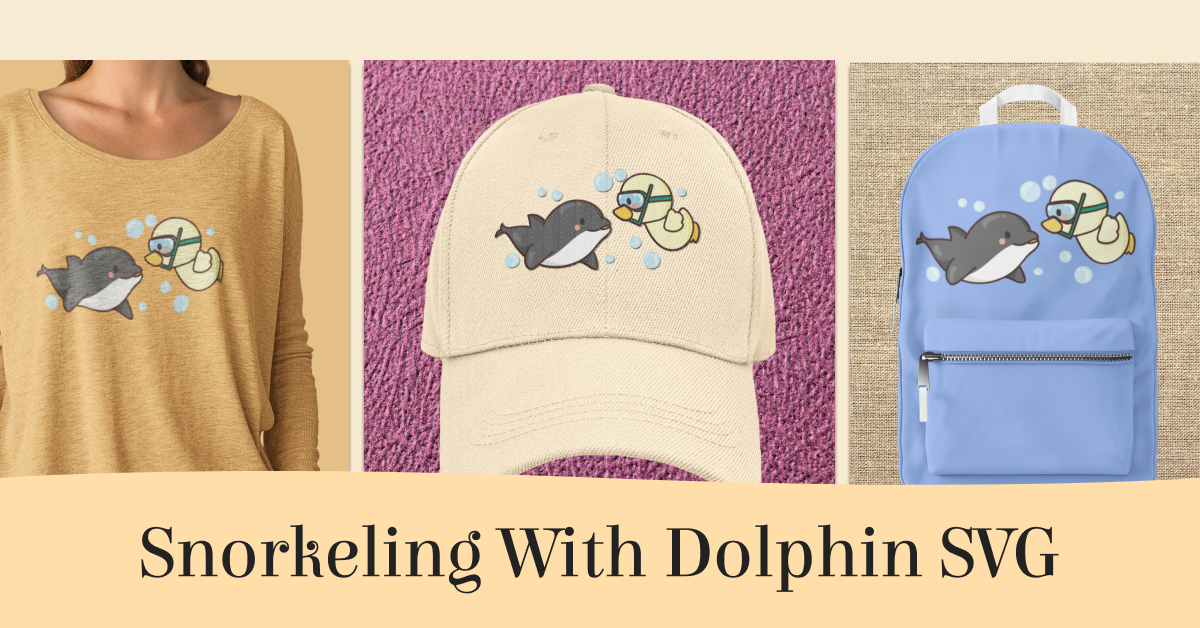 Cute Animal Snorkeling With Dolphin SVG – MasterBundles