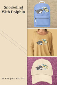 Cute Animal Snorkeling With Dolphin SVG – MasterBundles