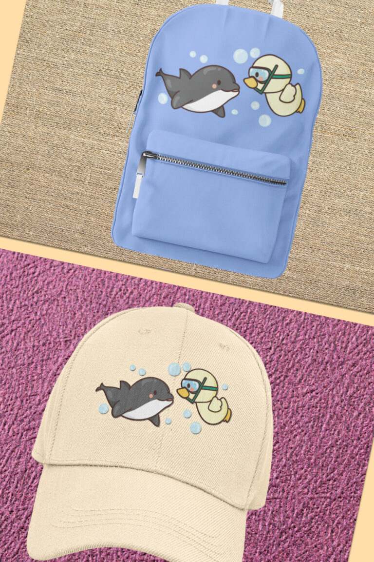 Cute Animal Snorkeling With Dolphin SVG – MasterBundles