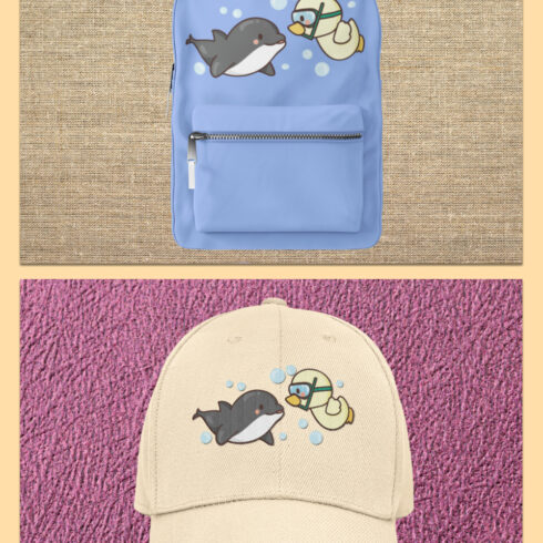 Cute Animal Snorkeling With Dolphin SVG | Master Bundles