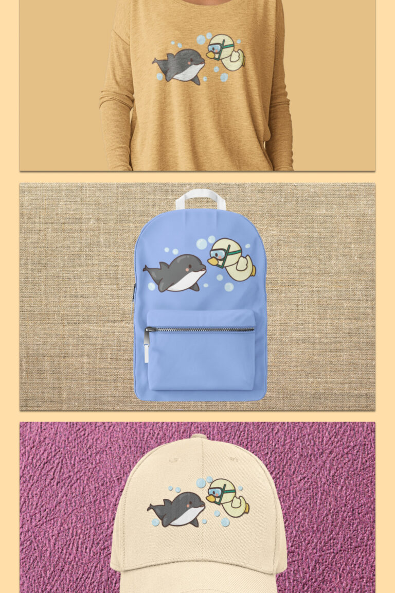 Cute Animal Snorkeling With Dolphin SVG – MasterBundles