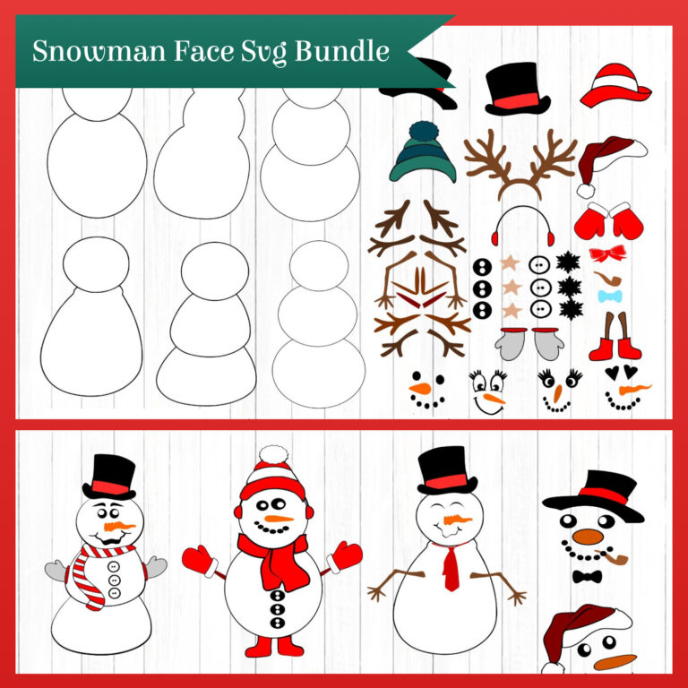 Snowman Face SVG Bundle Accesories Christmas Snowman SVG – MasterBundles