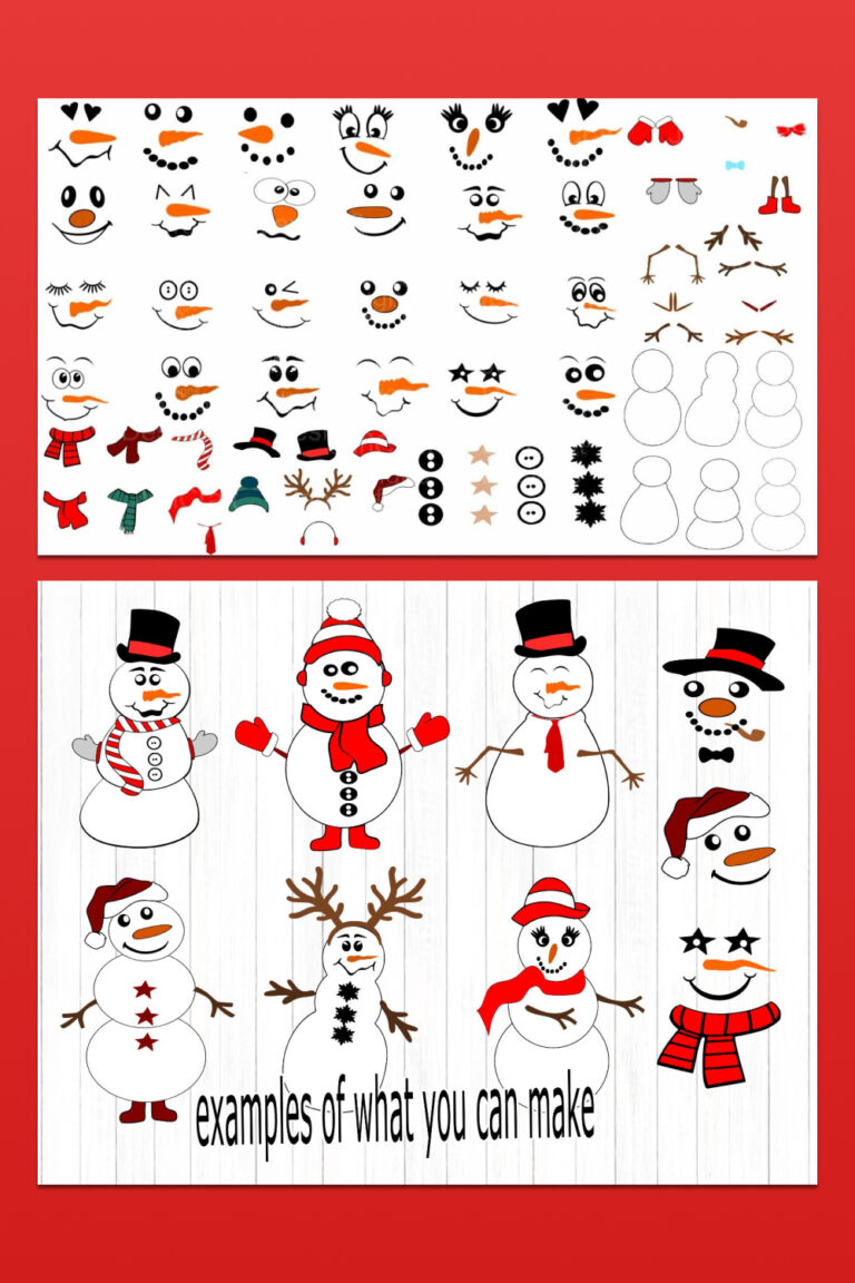 Snowman Face SVG Bundle Accesories Christmas Snowman SVG – MasterBundles