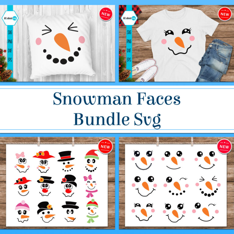 Snowman Faces Bundle Svg – MasterBundles