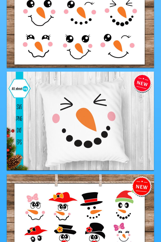 Snowman Faces Bundle Svg – MasterBundles