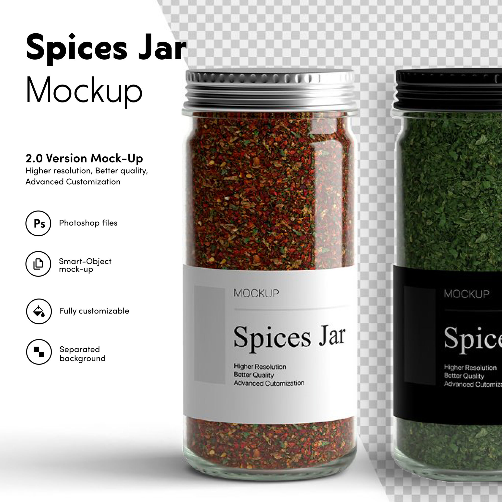 Spices Jar Mockup PSD – MasterBundles