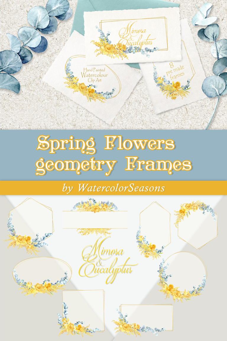 Spring Flowers - Geometry Frames | Master Bundles