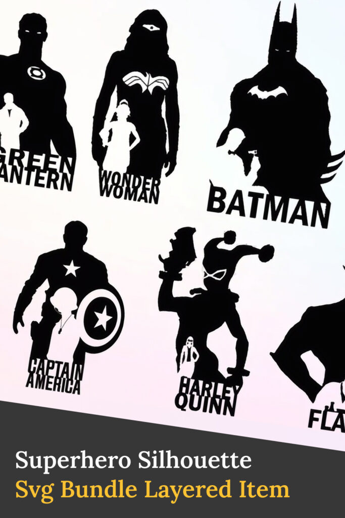 Superhero Silhouette Svg Bundle Layered Object, Superhero Vector ...