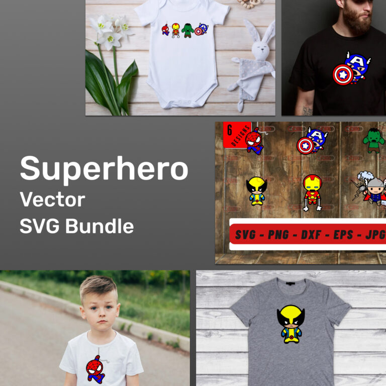 Superhero Vector SVG Bundle, Clipart, EPS, PNG, DXF, PDF, Layered ...
