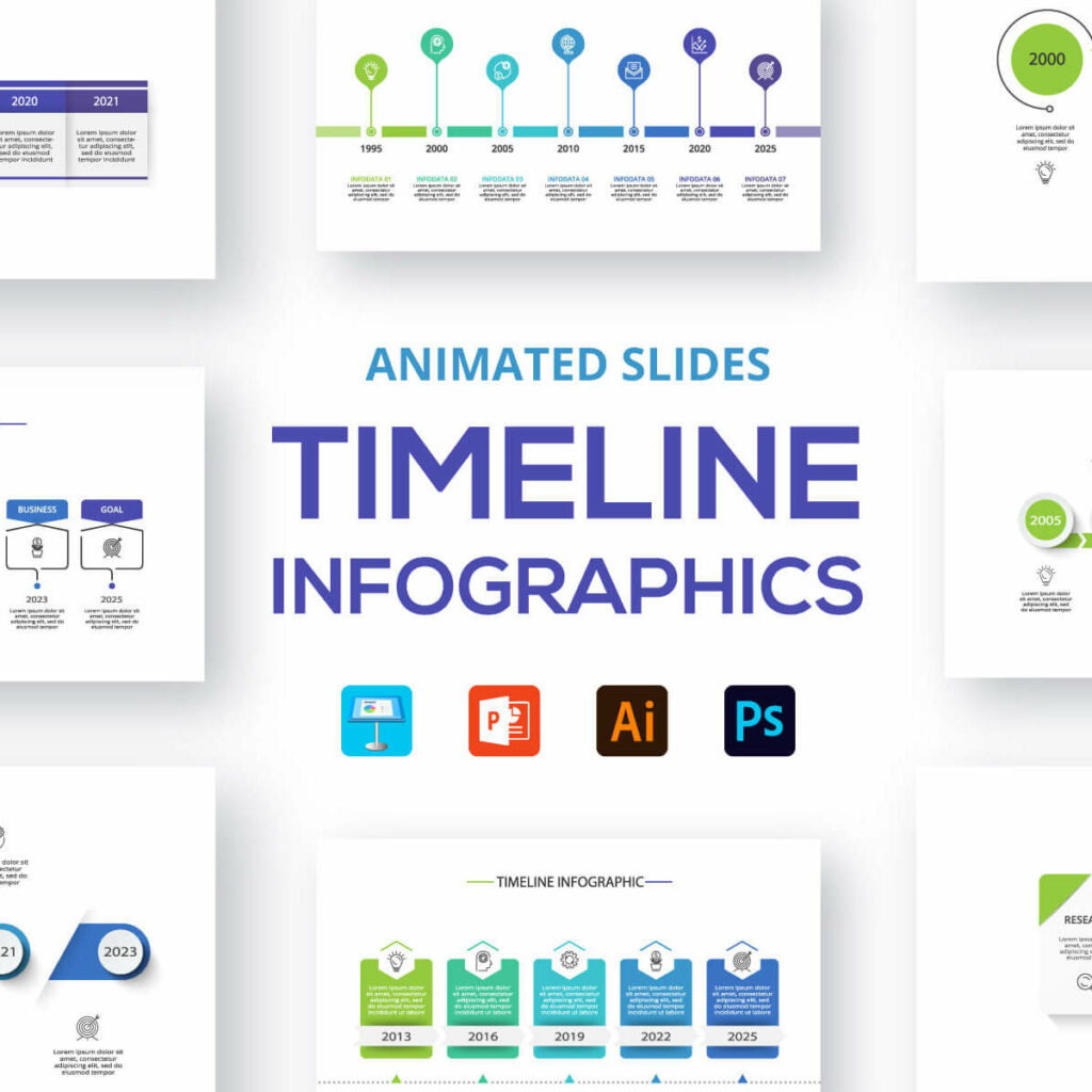 Timeline Animated Infographics – MasterBundles