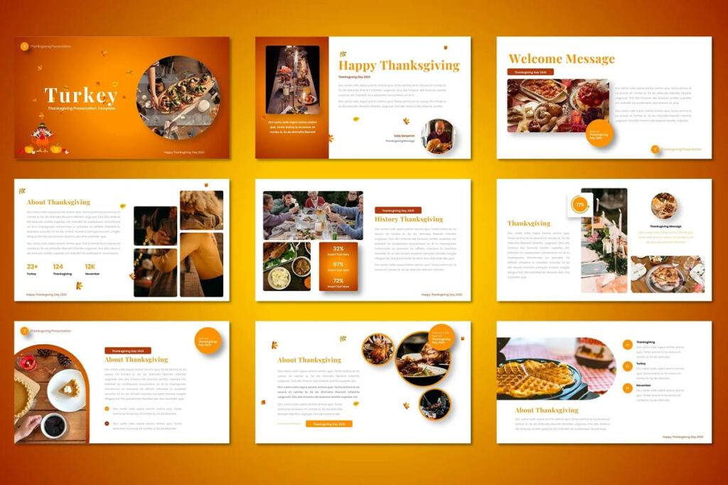 Turkey - Happy Thanksgiving Powerpoint Templates – MasterBundles