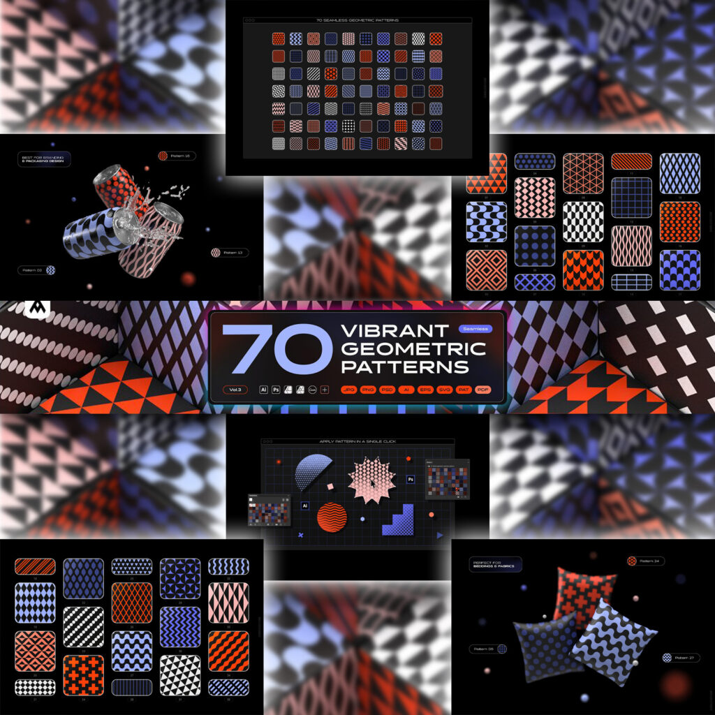 Seamless Geometric Patterns Bundle – MasterBundles