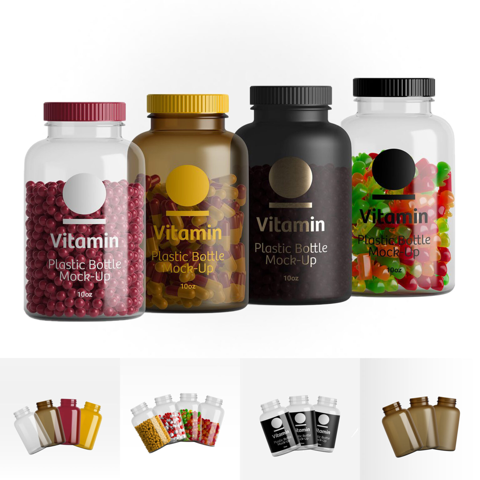 Vitamins Bottle Mockup PSD – MasterBundles