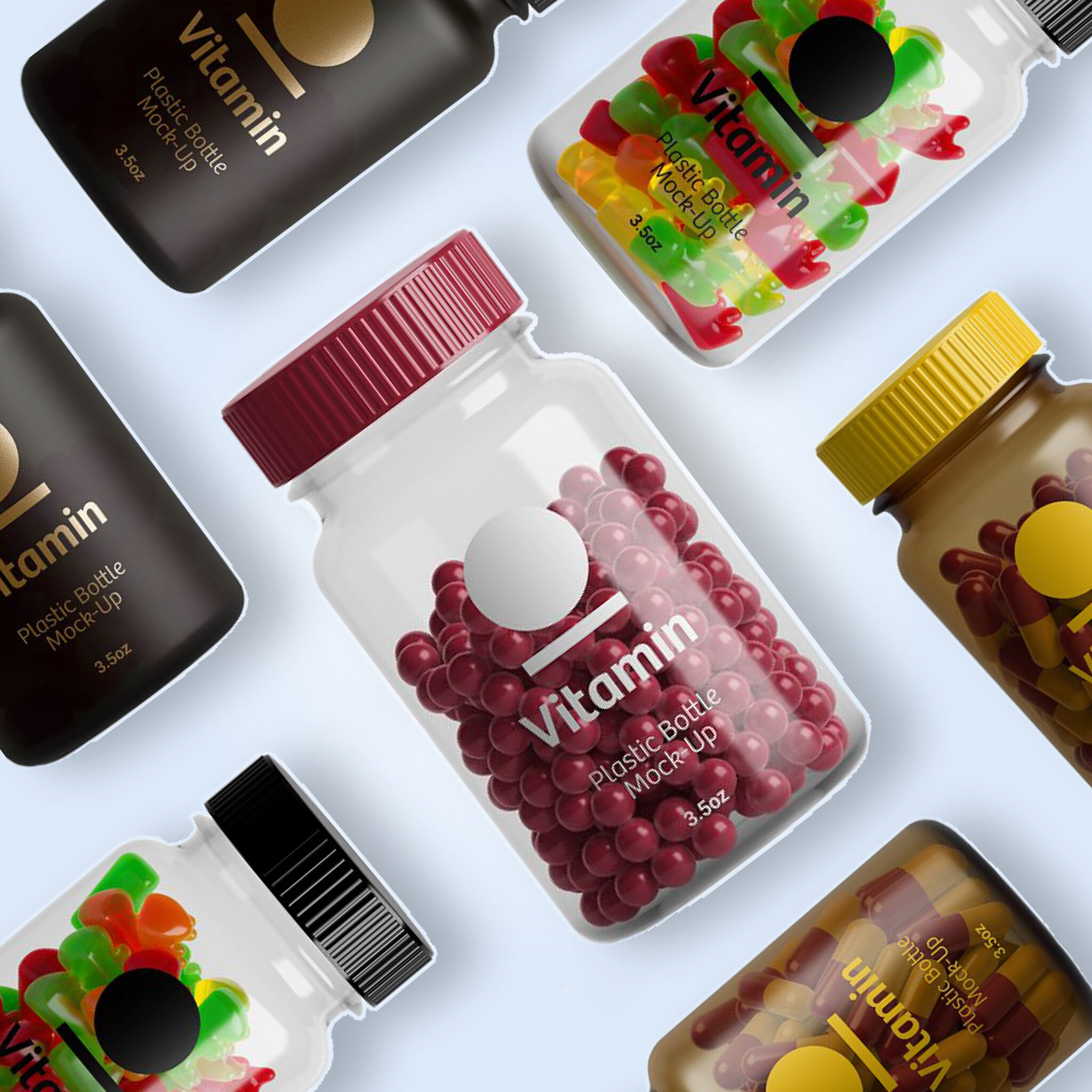 Milkshake Bottle Mock-Up | Master Bundles
