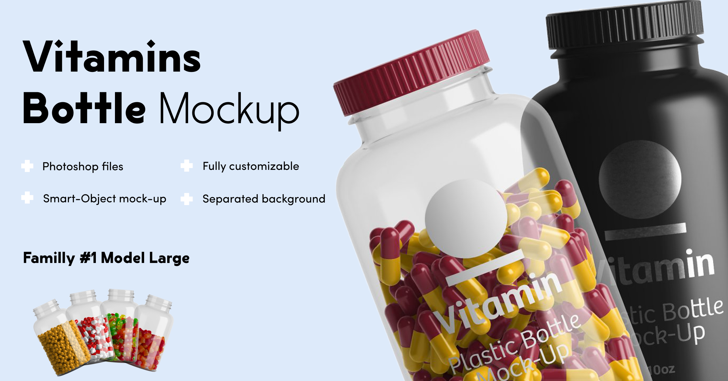 Vitamins Bottle Mockup PSD – MasterBundles