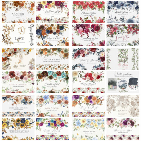 Watercolor Floral Clipart Bundle – MasterBundles